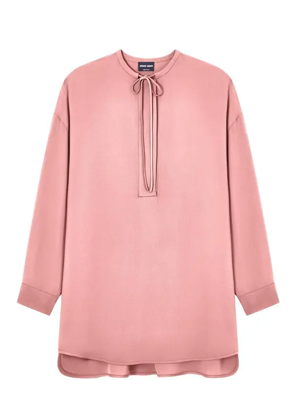 Giorgio Armani Blouse In Triple Silk Georgette - Orange