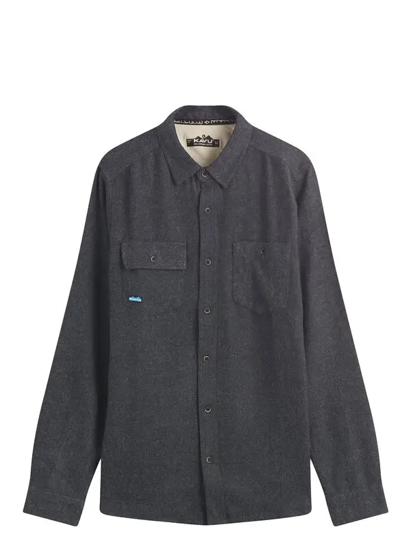 KAVU Langley Flannel Overshirt - Moonless Night