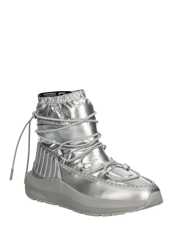 Emporio Armani Logo-print Quilted Snow Boots - Silver