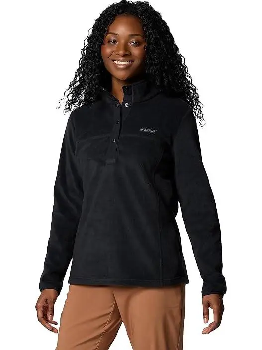 Columbia Fleece Pullover With Snap Closure - Black