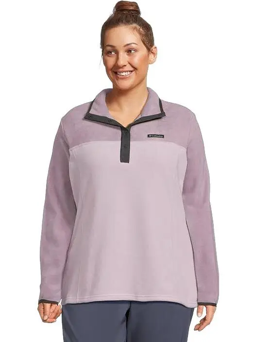 Columbia Fleece Pullover With Snap Closure - Purple