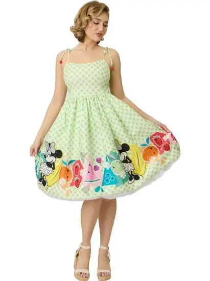 Unique Vintage 1950s Bobbie Swing Dress - Green Gingham
