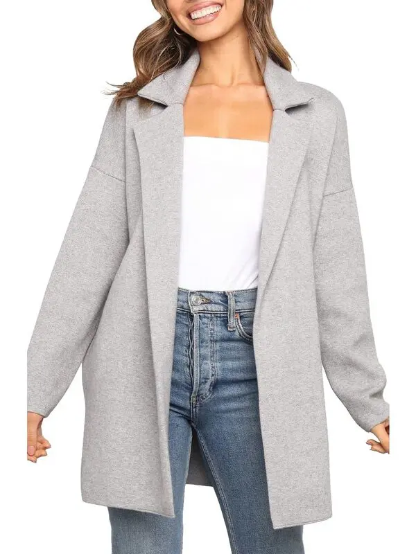 PETAL & PUP Lenore Longline Cardigan - Grey