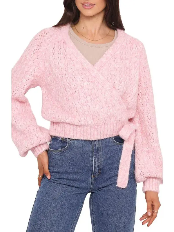 PETAL & PUP Etta Wrap Cardigan - Pink
