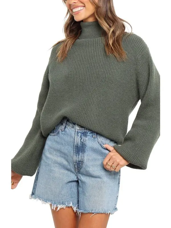 PETAL & PUP Freddie Turtleneck Sweater - Green