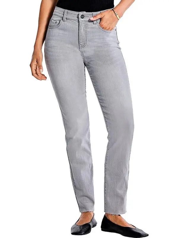 NIC+ZOE Mid Rise Straight Ankle Jeans - Mercury