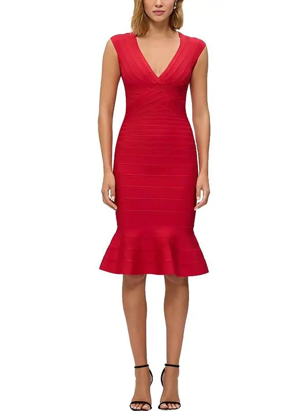 Herve Leger The Sophie Dress - Lipstick Red