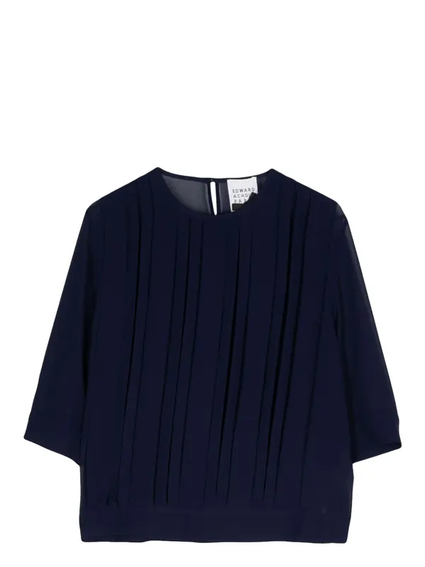 EDWARD ACHOUR PARIS Pleat-detailed Blouse - Blue