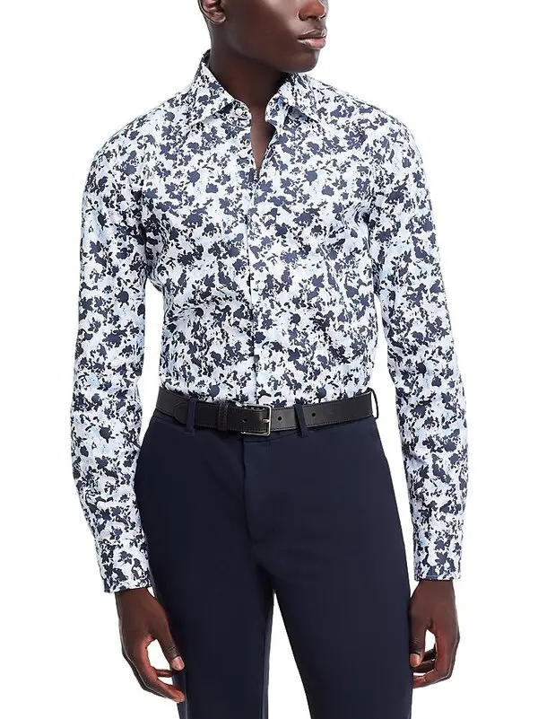 BOSS Kent Slim Fit Dress Shirt - Navy