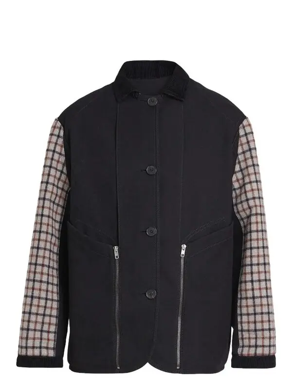 MAISON MARGIELA Wool & Cotton Button-up Coat - Black