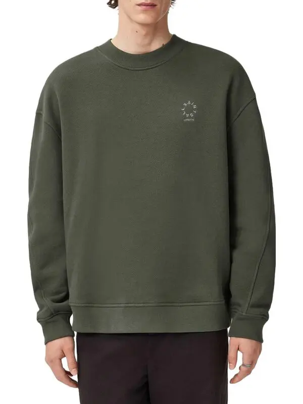 ALLSAINTS Haven Embroidered Logo Sweatshirt - Garnet Green