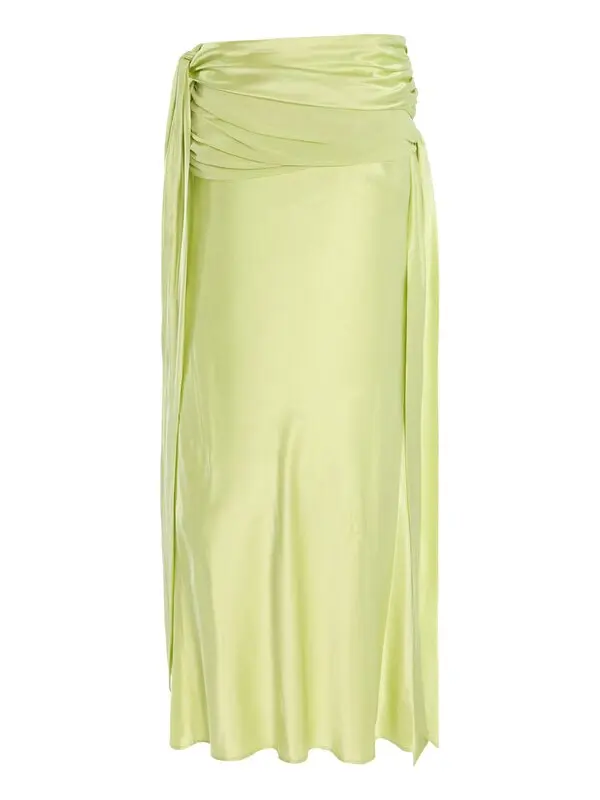 Christopher Esber Knotted Silk Maxi Skirt - Green