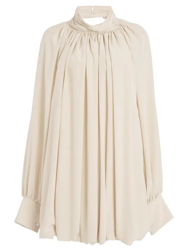 Stella McCartney Draped Silk-chiffon Mini Dress - Nude