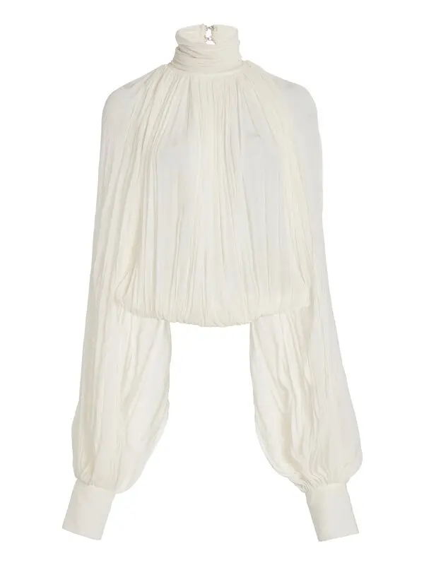 Stella McCartney Draped Silk-crepe Top - White