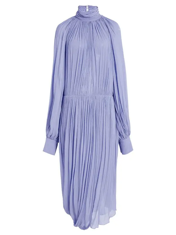 Stella McCartney Draped Silk-crepe Midi Dress - Blue