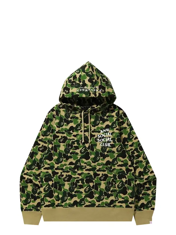 BAPE X Anti Social Social Club Abc Camo Pullover Hoodie - Green