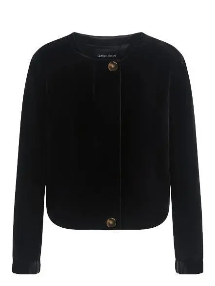 Giorgio Armani Velvet Short Jacket - Black