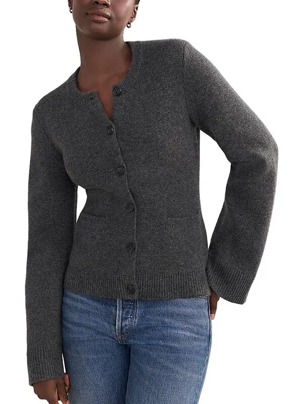 Jenni Kayne Cooper Wool Blend Cardigan Sweater - Dark Grey