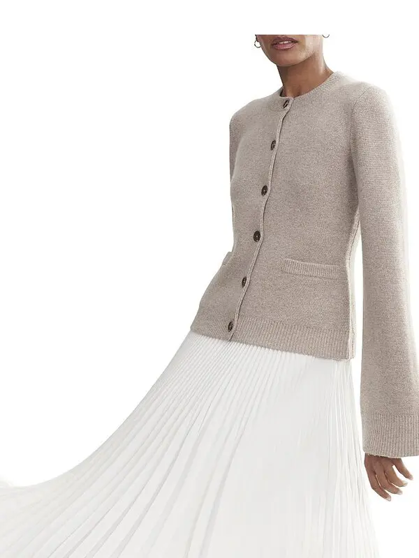 Jenni Kayne Cooper Wool Blend Cardigan Sweater - Taupe
