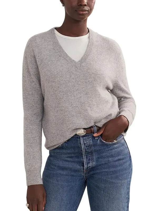 Jenni Kayne Flynn Cashmere V-neck Sweater - Grey