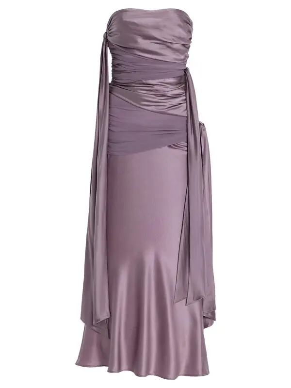 Christopher Esber Knotted Silk Charmeuse Midi Dress - Purple
