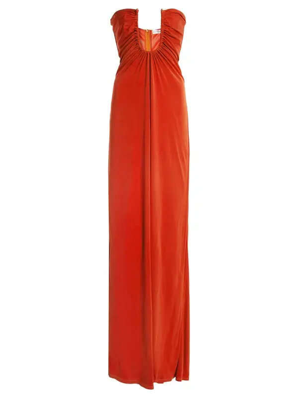 Christopher Esber Arced Palm Jersey Maxi Dress - Orange