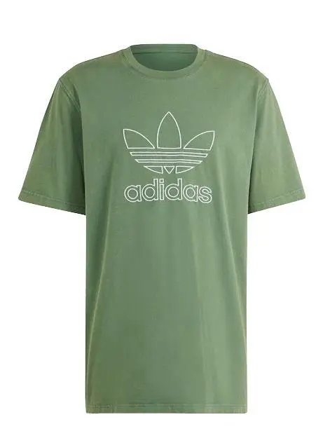 Adidas Adicolor Outline Trefoil Tee Shirt - Green Oxide