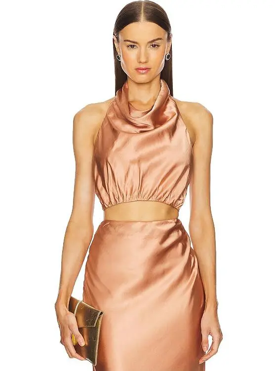 MICHAEL COSTELLO X Revolve Perla Top - Metallic Copper
