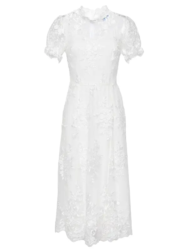 MACGRAW Porcelain Lace Overlay Dress - Neutrals