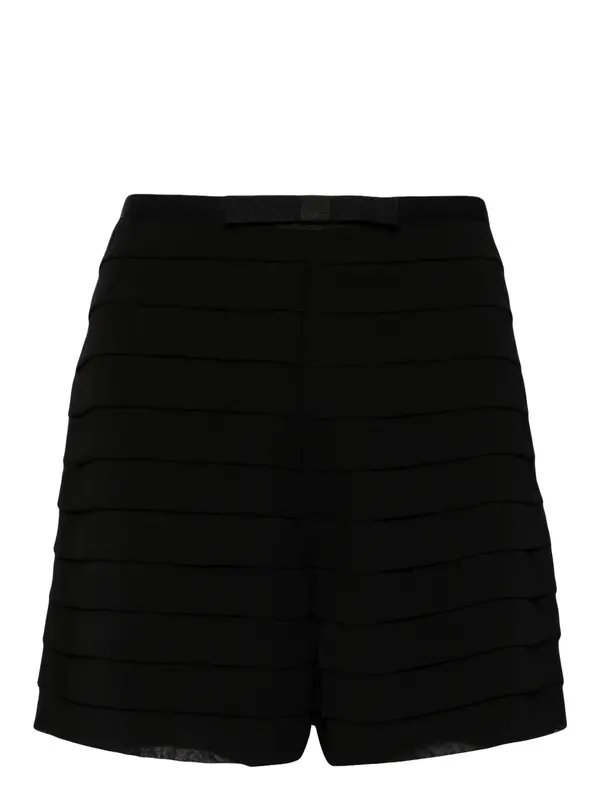 EDWARD ACHOUR PARIS Bow-detail Pleated Shorts - Black