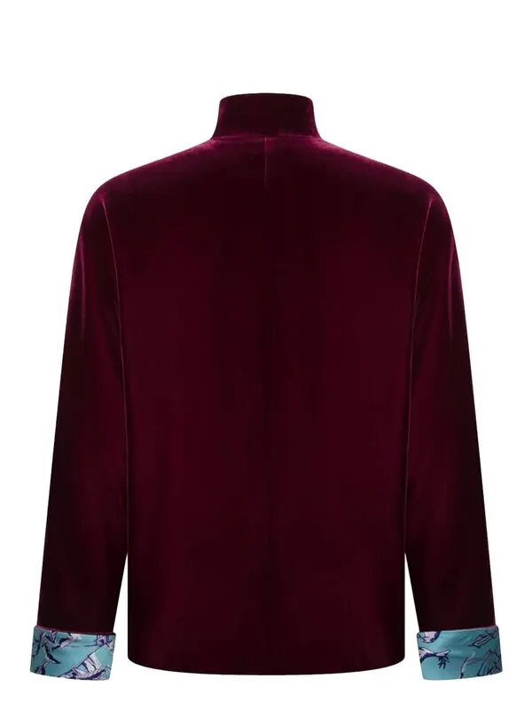 Shanghai Tang Winding Stream Party Velvet Jacket - Red