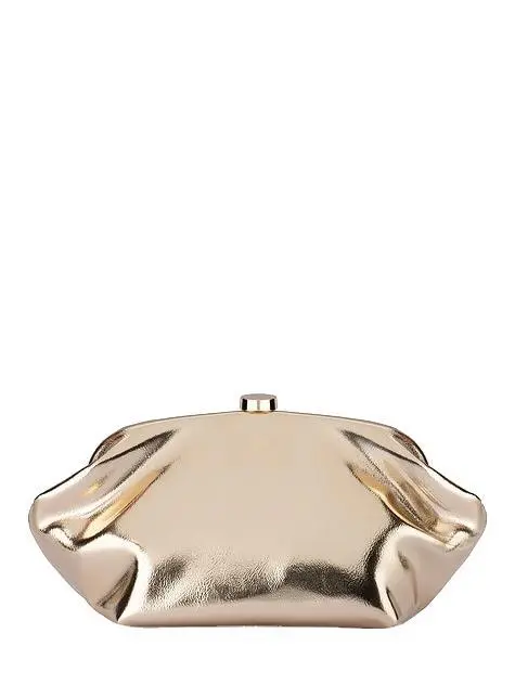 OLGA BERG Tally Metallic Clutch - Gold