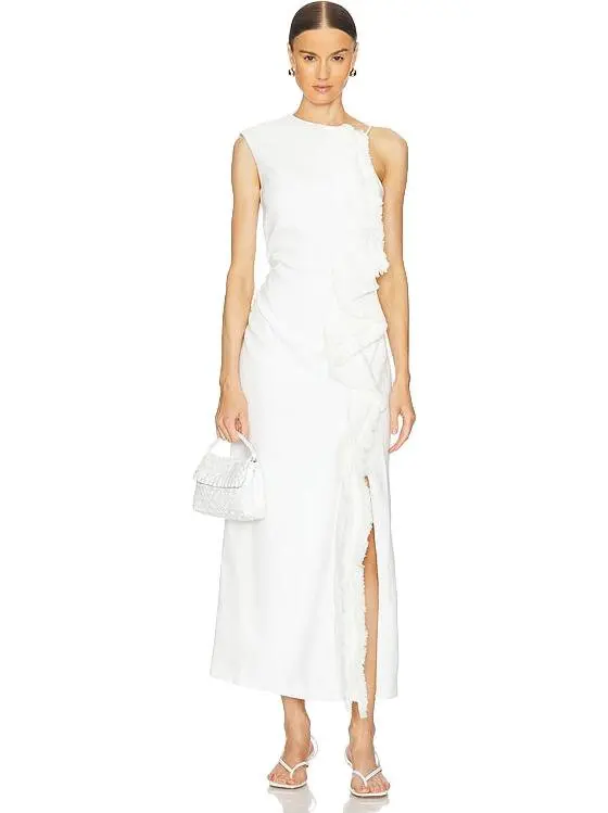 Clea Elijah Fringe Dress - Off White
