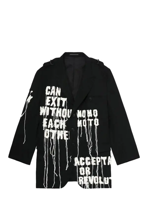 Yohji Yamamoto Embroidered Blazer - Black