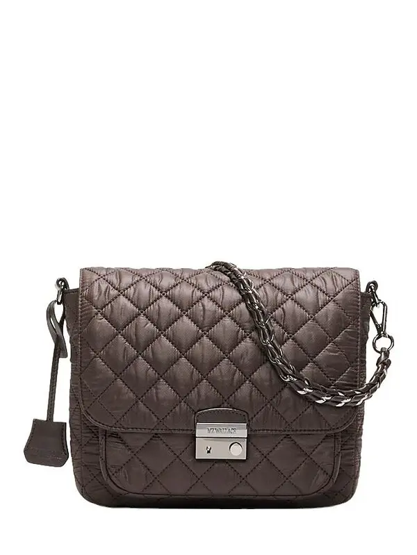 Mz Wallace Crosby Lock Medium Crossbody - Espresso/gunmetal