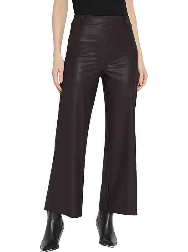 Lyssé High-rise Cropped Faux Leather Pants - Double Espresso