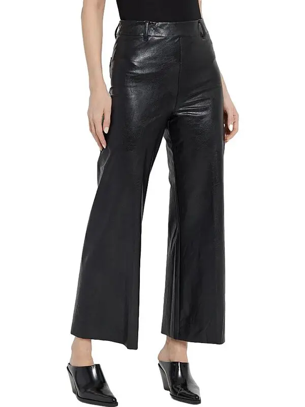 Lyssé High-rise Cropped Faux Leather Pants - Kohl Black