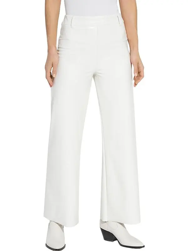 Lyssé High-rise Faux Leather Cropped Pants - White