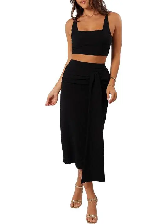 PETAL & PUP Zanita Crop Tank & Midi Skirt Set - Black