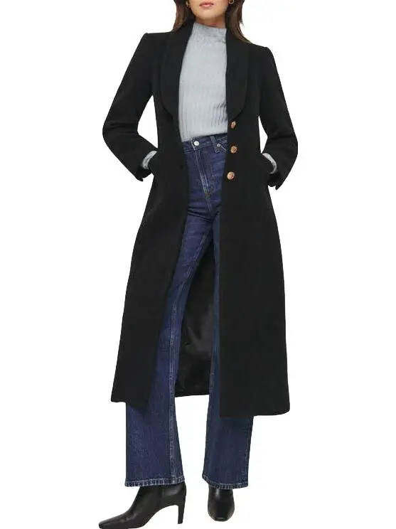 REFORMATION Eden Recycled Wool-blend Coat - Black