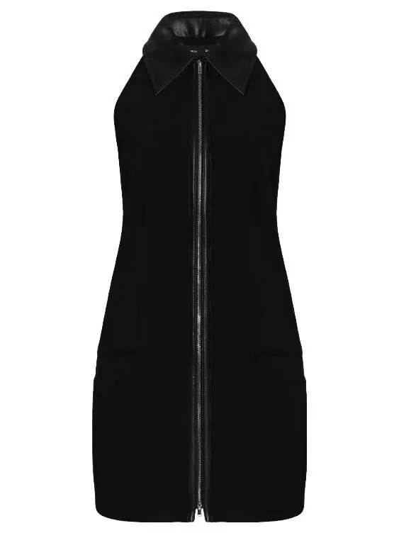 Proenza Schouler Emi Zipped Suiting Mini Dress - Black