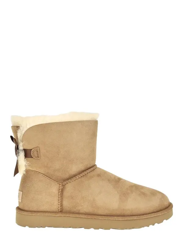 UGG Mini Bailey Bow Ii Suede Ankle Boots - Walnut
