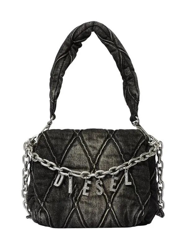 DIESEL Quilted Handbag With Chain Strap - Black