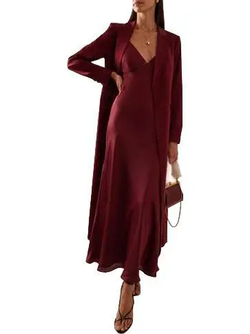 FAVORITE DAUGHTER The Blackberry Satin Maxi Dress - Red
