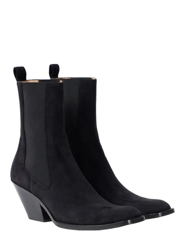 Khaite Austin 60 Suede Ankle Boots - Black