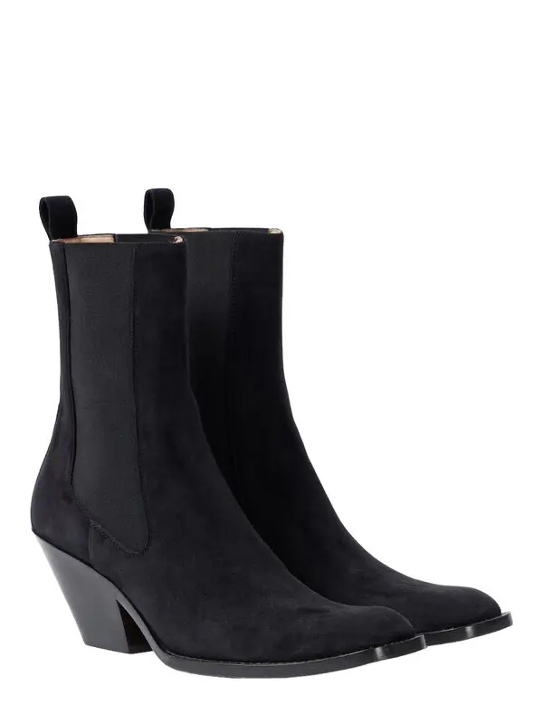 Khaite Austin Suede Ankle Boots - Black