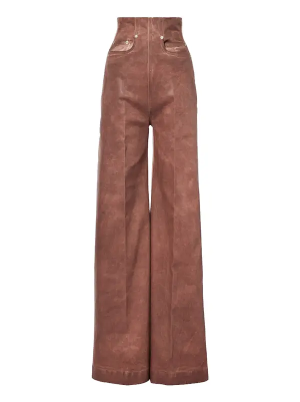Rick Owens Dirt Cooper High-rise Wide-leg Jeans - Orange