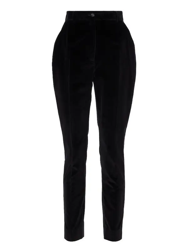 Dolce & Gabbana High-rise Velvet Tuxedo Pants - Black