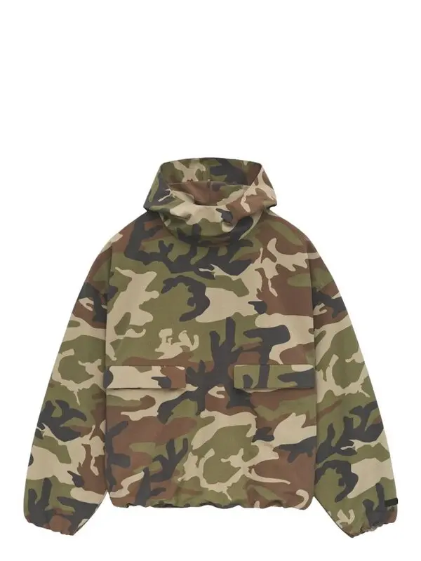 Fear Of God Essentials Military Nylon Hooded Anorak - Woodland Camo