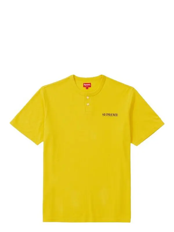 Supreme Pique Short Sleeve Henley - Yellow